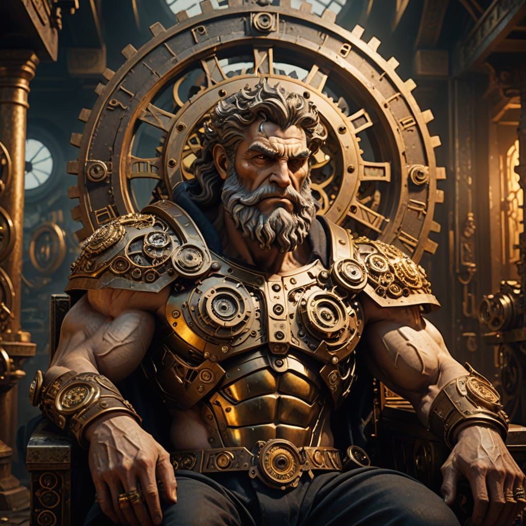 Epic Titan of Time in Cinematic Splendor - AI Art