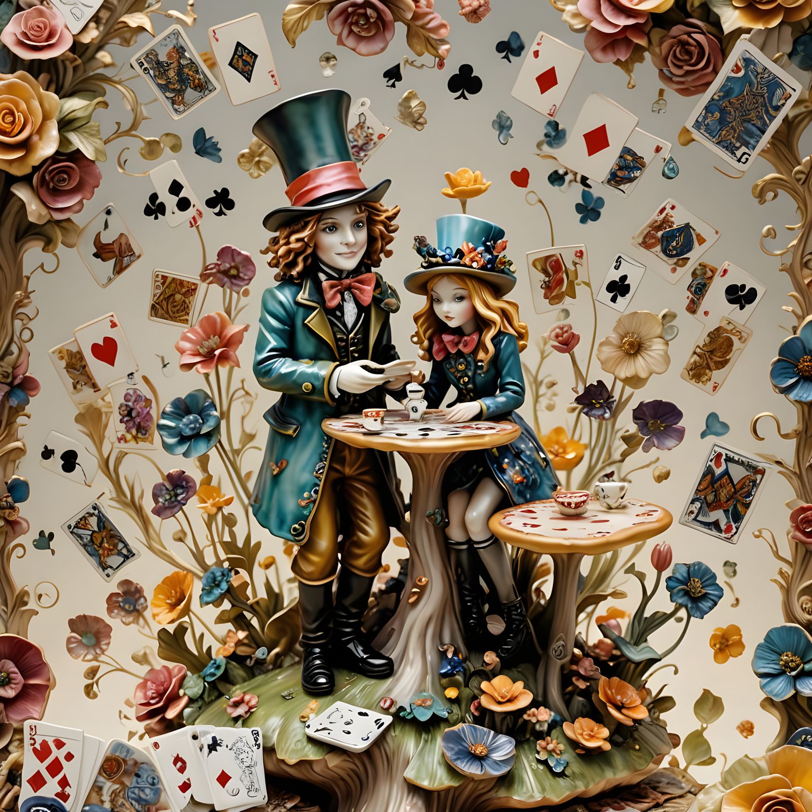 Mad Hatter and Alice Card Party - Mad Hatter and Alice in Wh...
