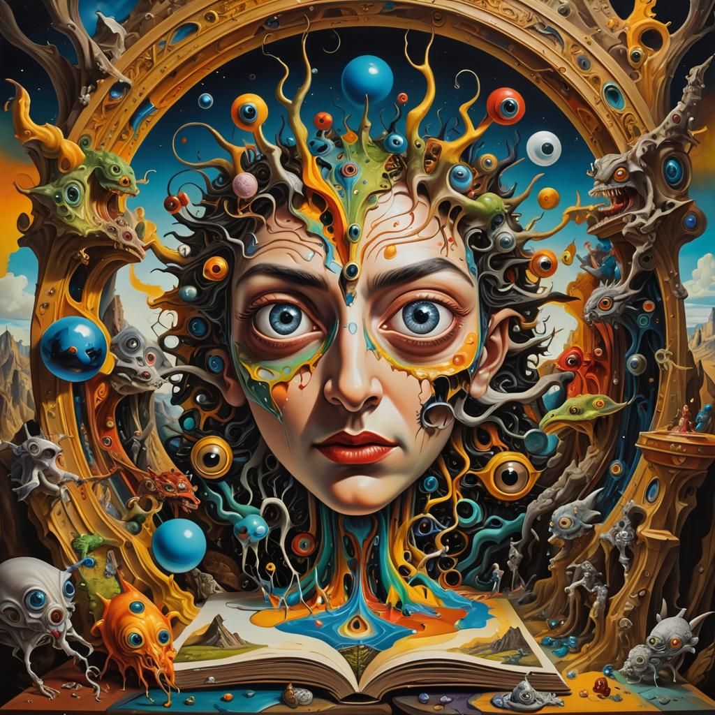 A captivating pop up book by a surrealist depicts surreal creatures ...