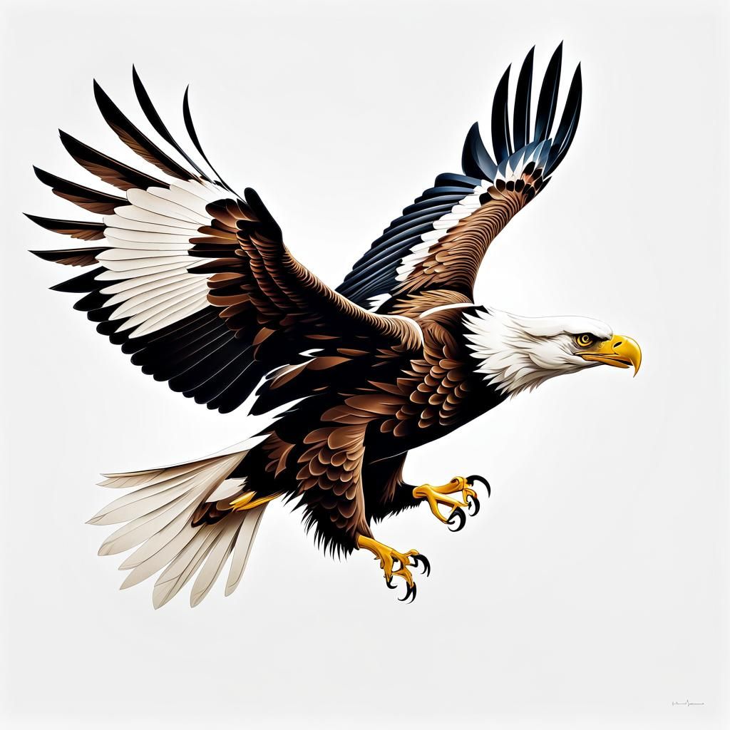 Minimalistic eagle illustration - AI Generated Artwork - NightCafe Creator