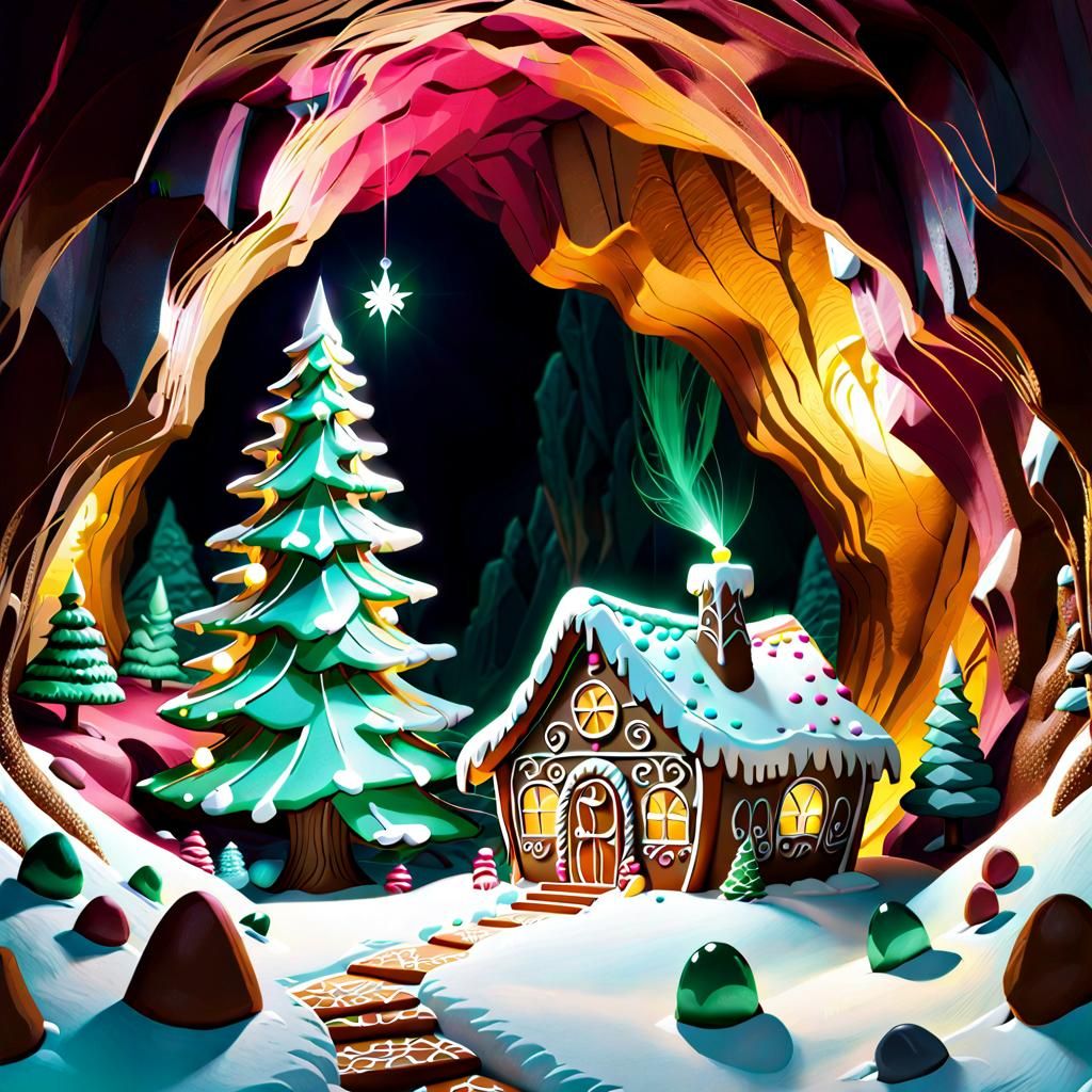 Gingerbread Ranger Station 12-A - AI Generated Artwork - NightCafe Creator