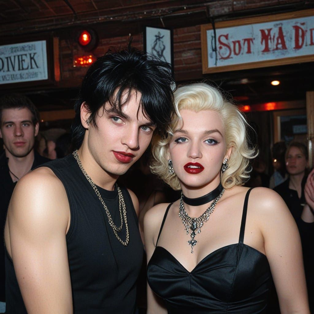 Gothic Marilyn Monroe Slow Dances in 80s Richmond ... - AI Art