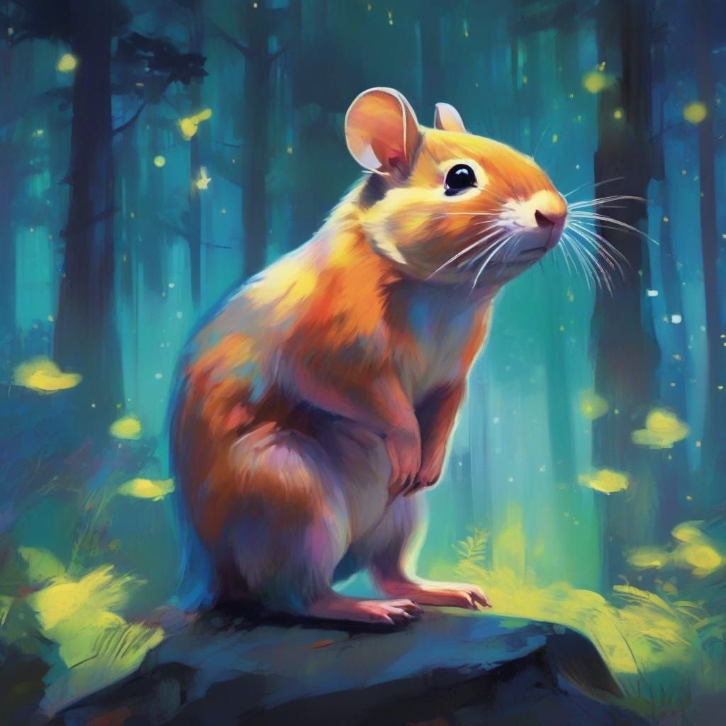 Chuchundra in the glass holographic pants