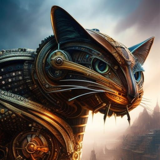 Cybercat - AI Generated Artwork - NightCafe Creator