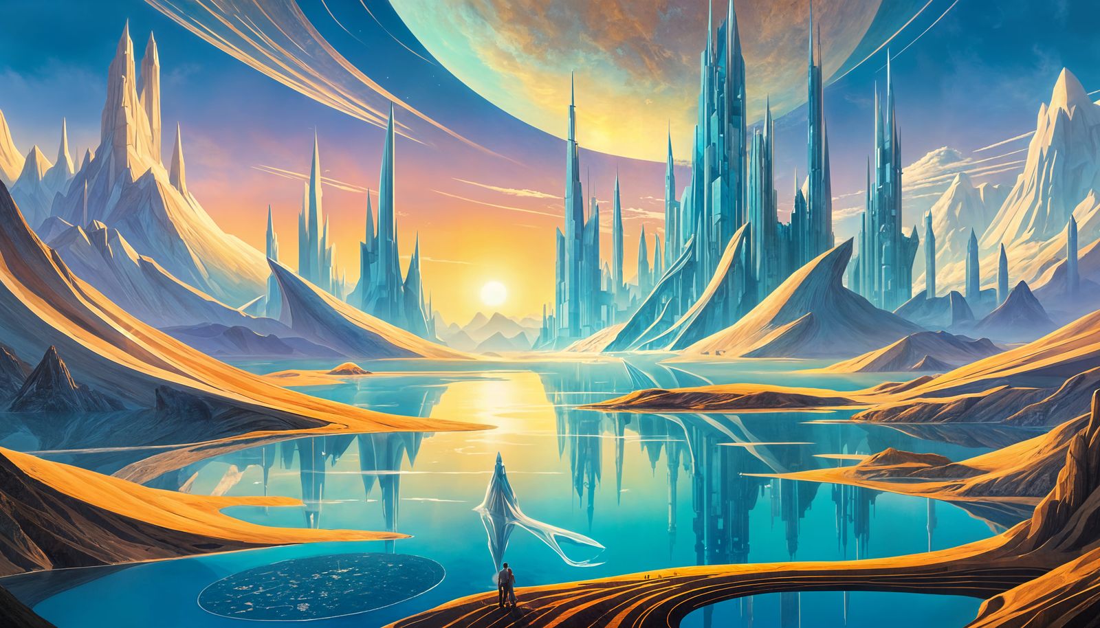 Breathtaking Alien Power Plant Dominates Serene La... - AI Art