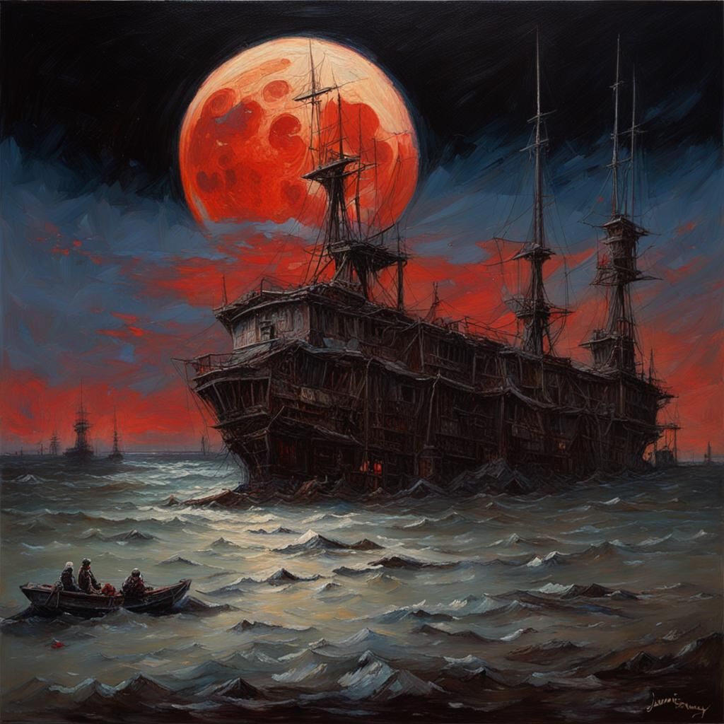The moon is alive, and it is bleeding. Sorrowful. - AI Generated ...
