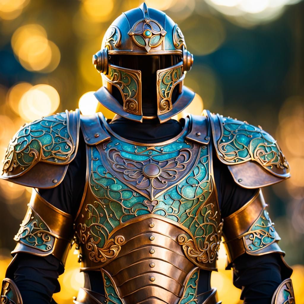 Art Nouveau Science Fantasy Bronze Armor - AI Generated Artwork ...