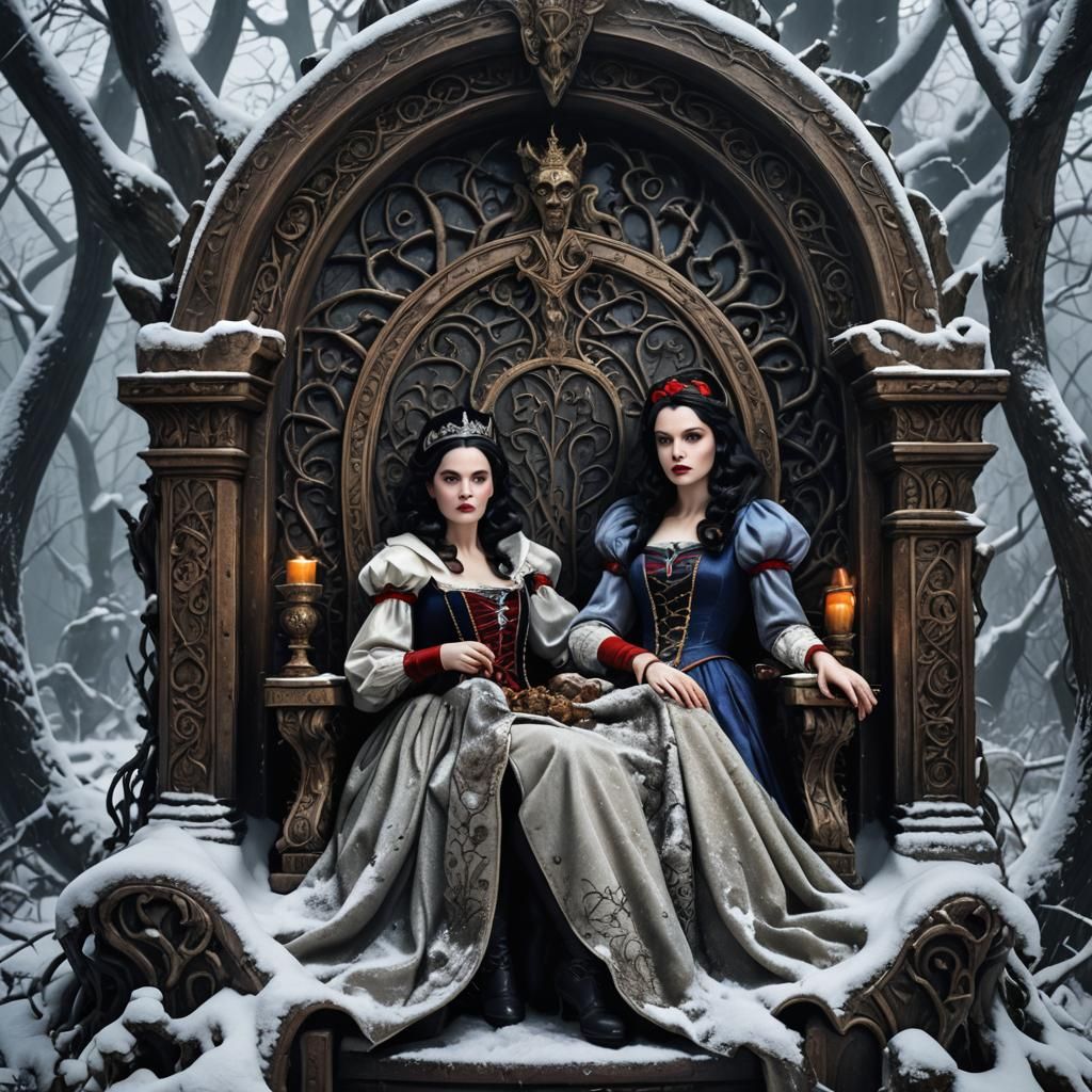 Snow White on a Witch's Throne - AI Generated Artwork - NightCafe Creator