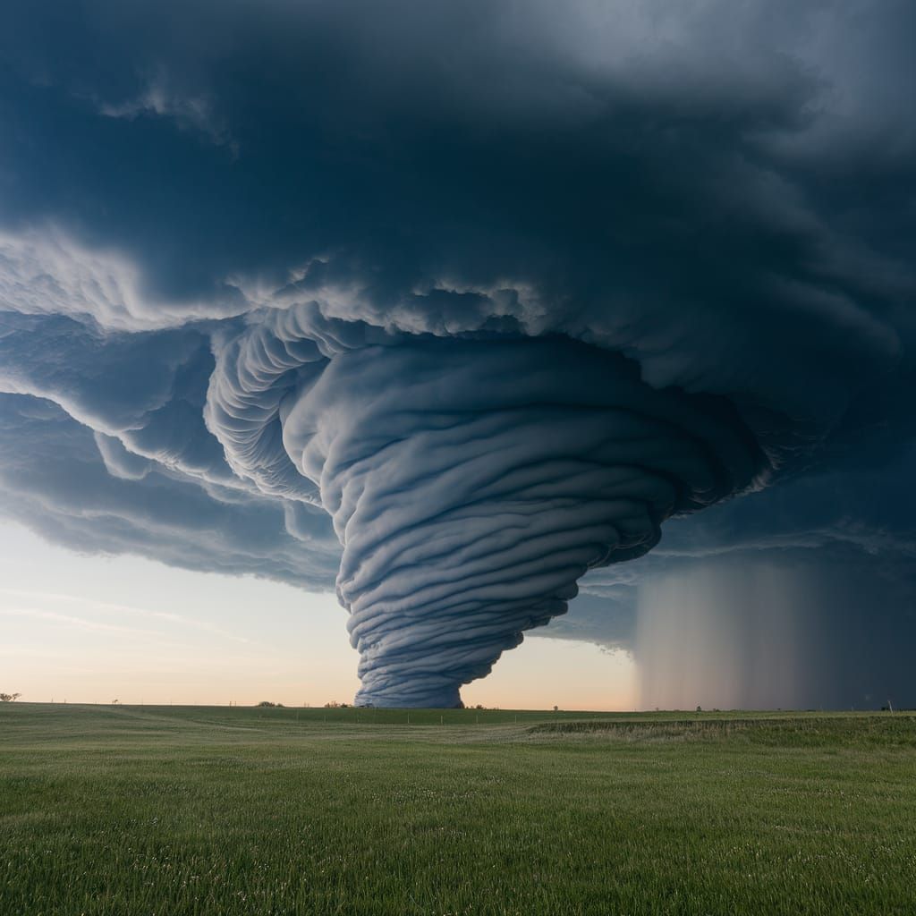 Large twisted & turbulent tornado - Twisted Tornado in a Sup...