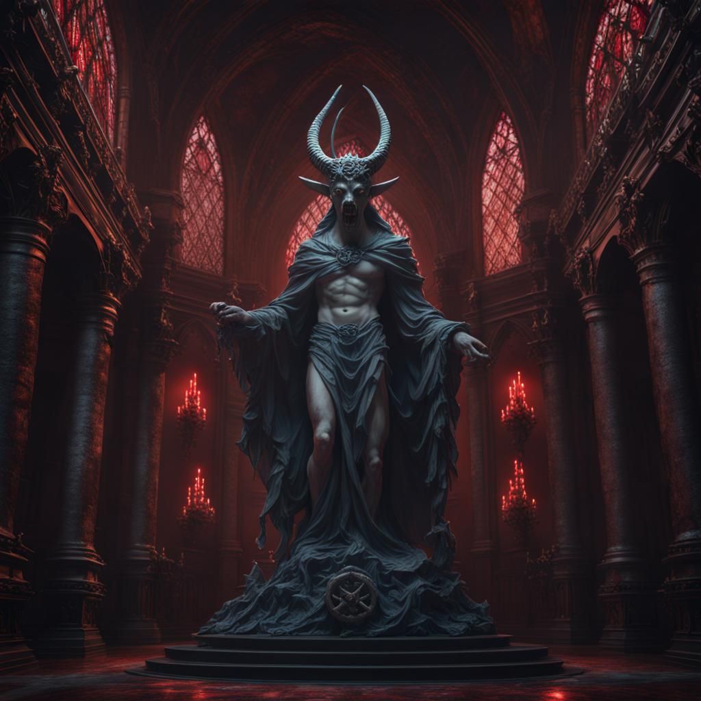 Satanic statue - AI Generated Artwork - NightCafe Creator