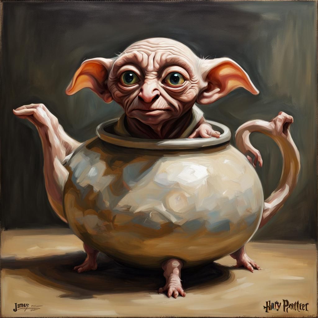 Dobby in a Teapot - AI Generated Artwork - NightCafe Creator