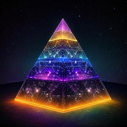 Intricately detailed Irridescent galactic pyramid, fantasycore, cosmic ...