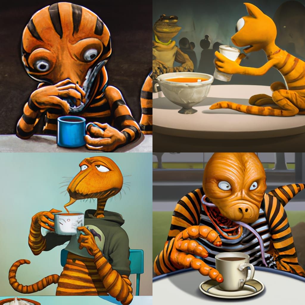 Snoopy drinking tea Xenomorph body horror sinister by Greg Rutkowski ...