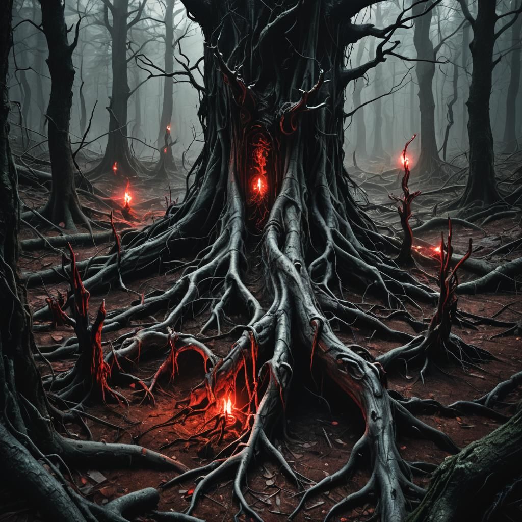 Surreal Horror Scene in Dark Academia Style - AI Art