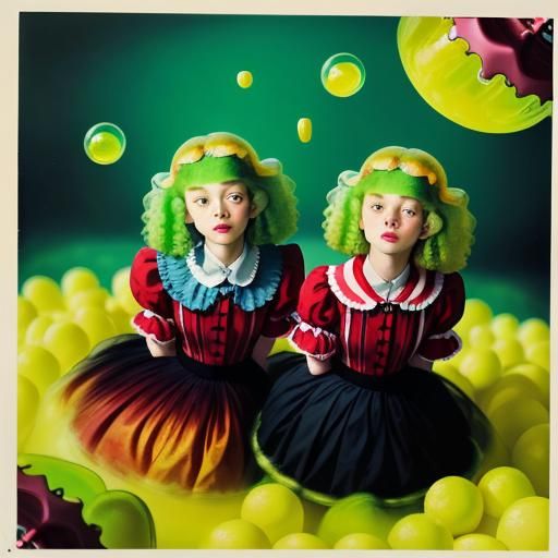 Captive Twins in Lemon Land - AI Generated Artwork - NightCafe Creator
