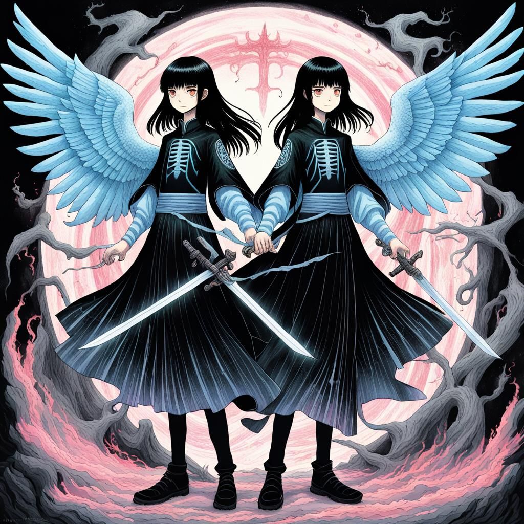 Magical Spirits Clash in Abyssal Underworld - AI Art