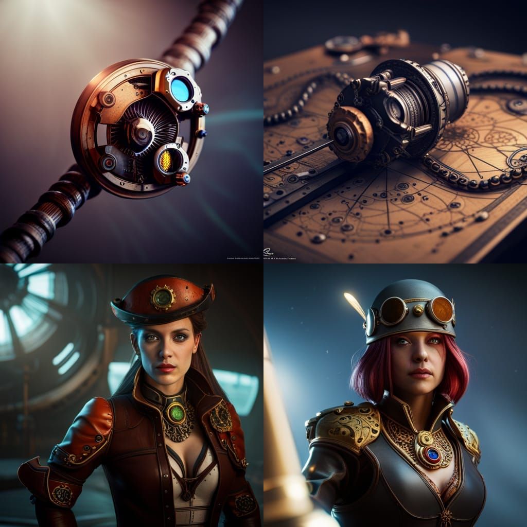 Space pirates, steampunk, volumetric lighting deep color hyperrealism ...