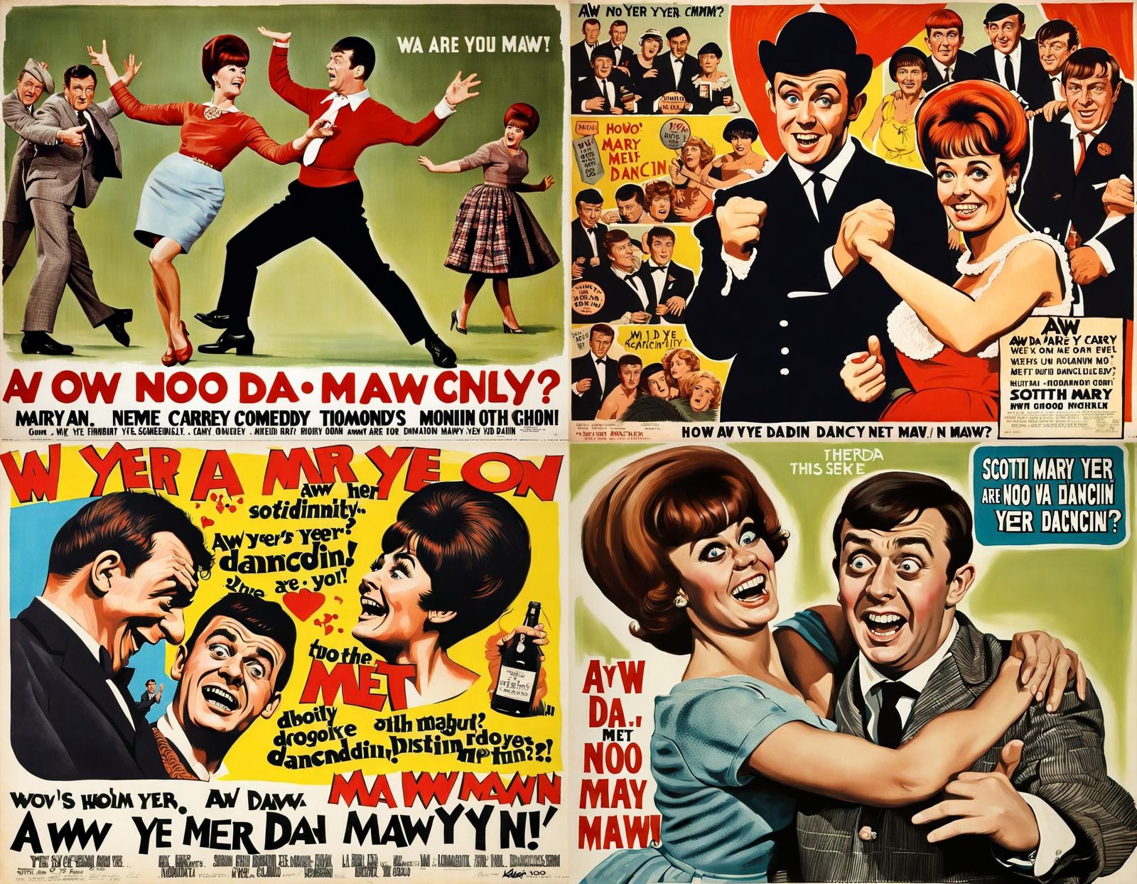 1964 Scottish comedy movie poster: "Aw Noo Mary, Are Ye Dancin'?" - AI ...