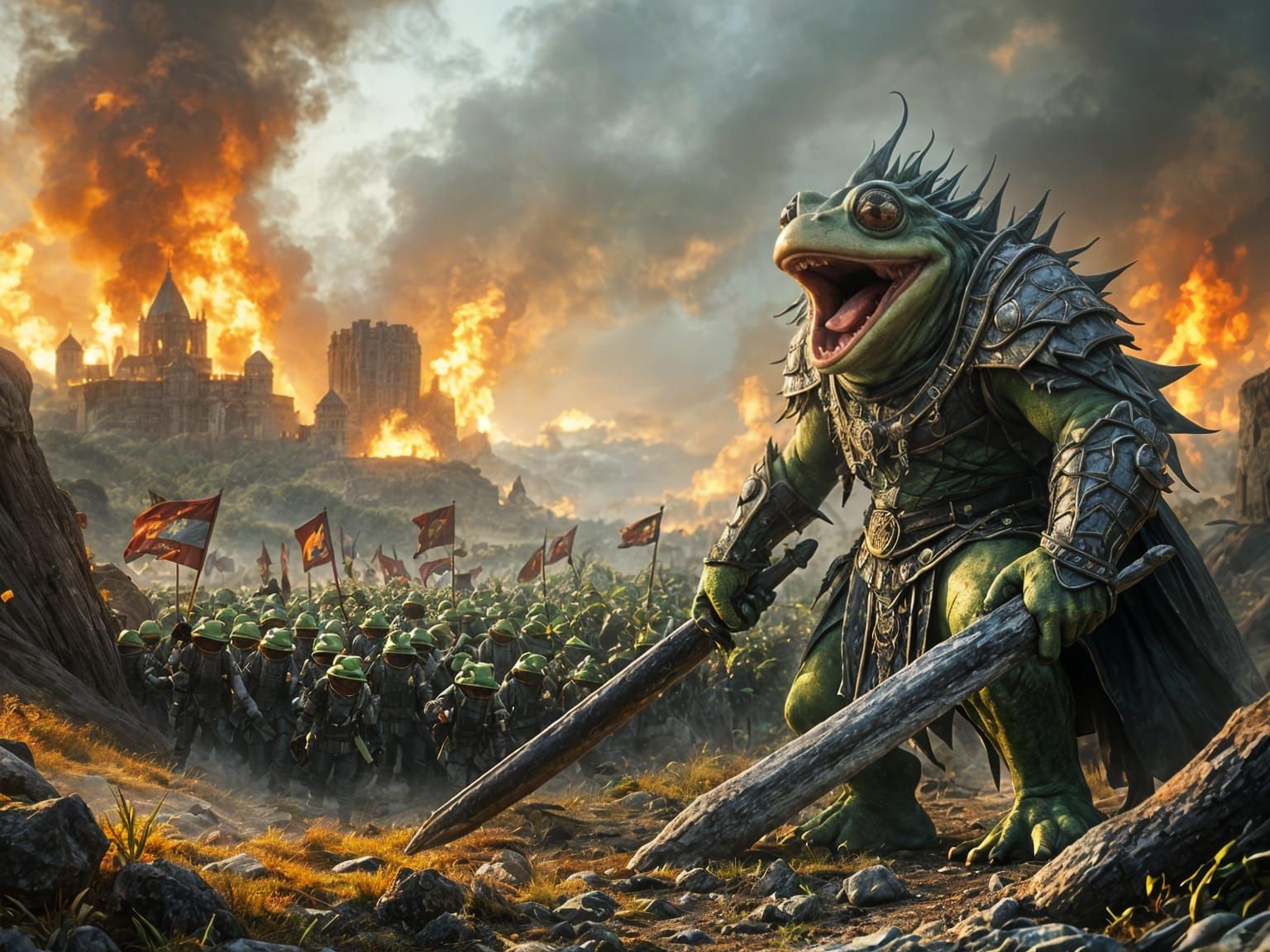 Rise of the frogs - Epic Green Frog Legion Marches to Fort