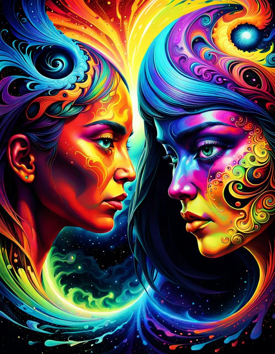 Duality Women Faces ️💙 - AI Generated Artwork - NightCafe Creator