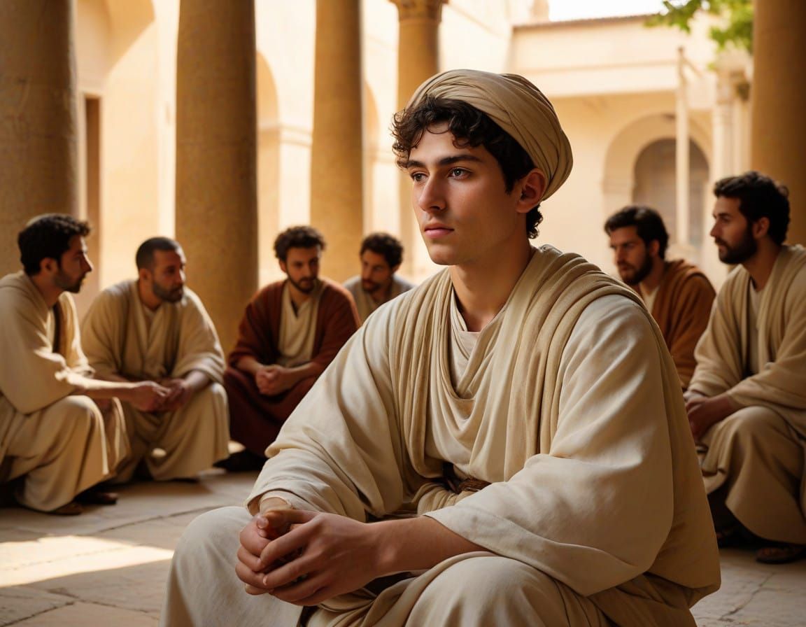 Young Jewish Boy Inspires Teachers in Ancient Juda... - AI Art