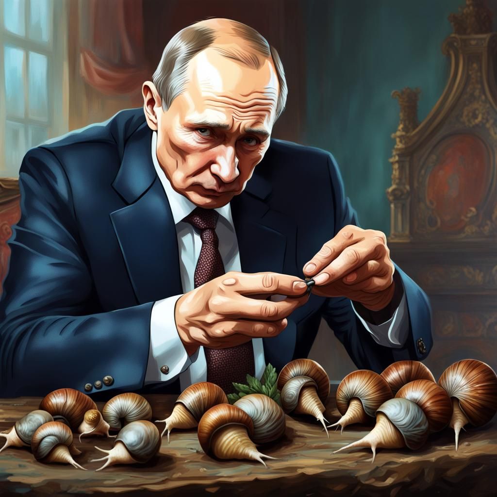 Old Vladimir Putin eating living snails - AI Generated Artwork ...