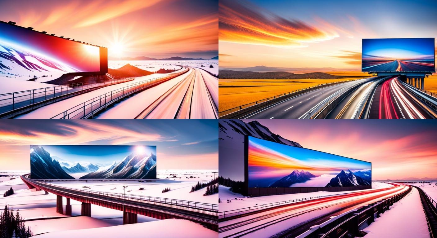 billboard on side of the highway - AI Generated Artwork - NightCafe Creator