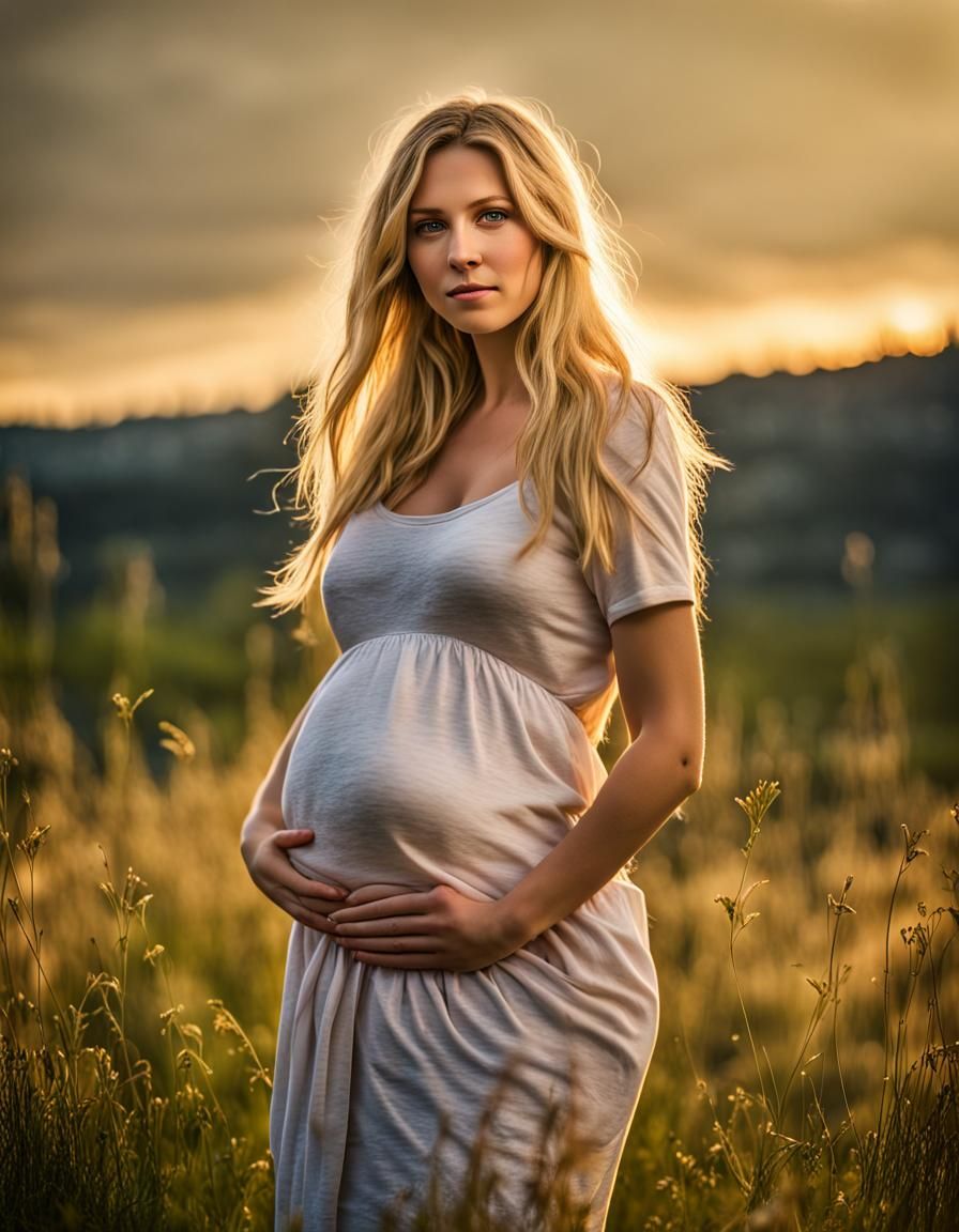 Woman with a big belly - AI Generated Artwork - NightCafe Creator