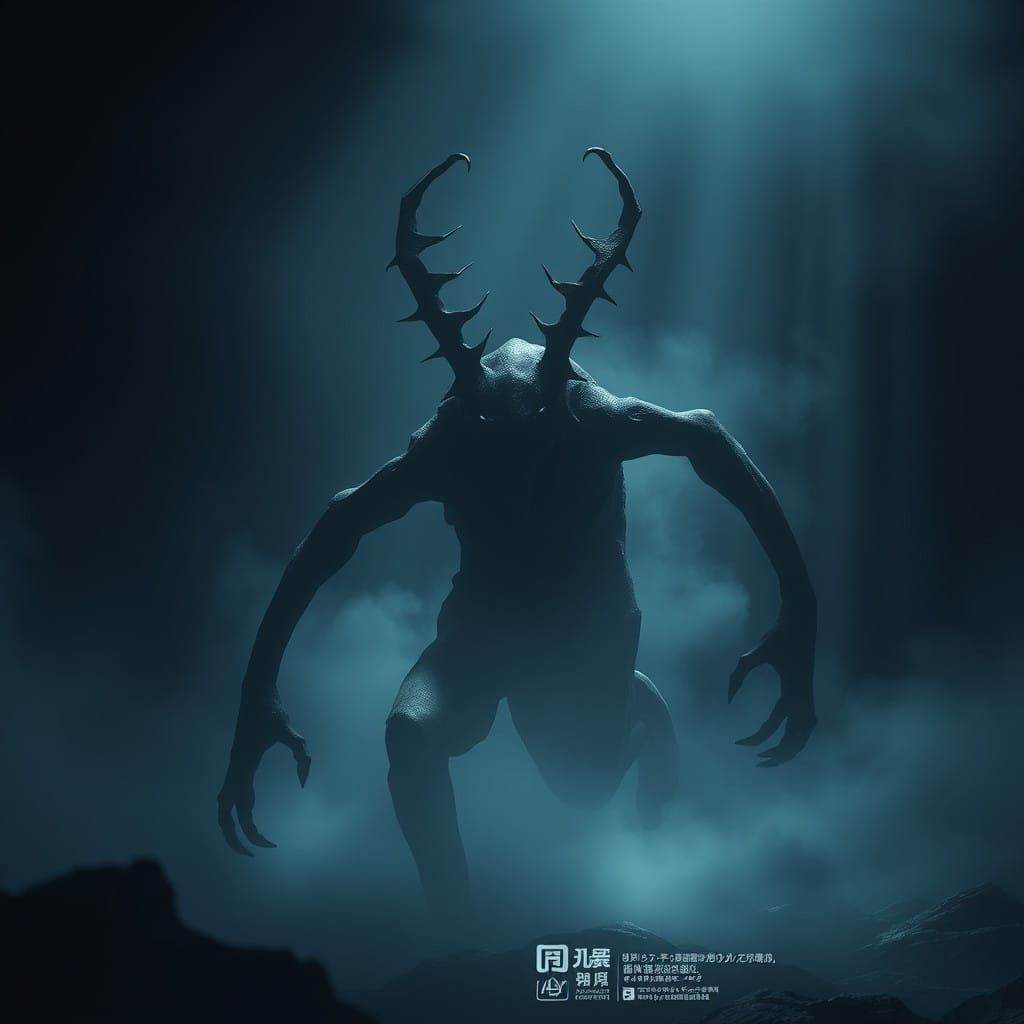 Shadow Monster - Ominous Shadow Beast in Japanese Aesthetic