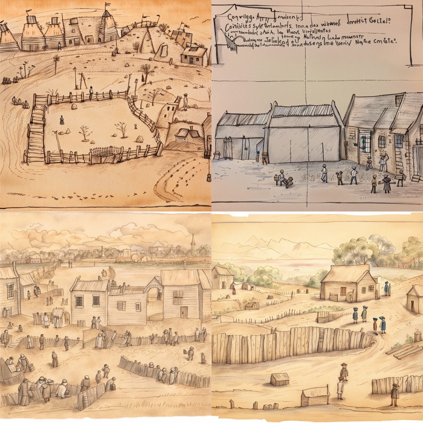 A 3rd grade drawing of a Sydney convict settlement - AI Generated ...