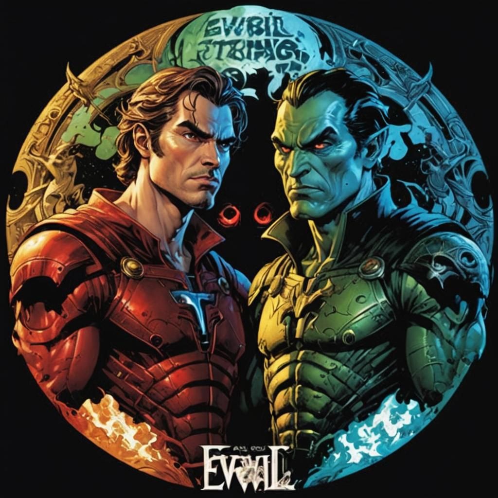 Goog and Evil, comic book art - AI Generated Artwork - NightCafe Creator