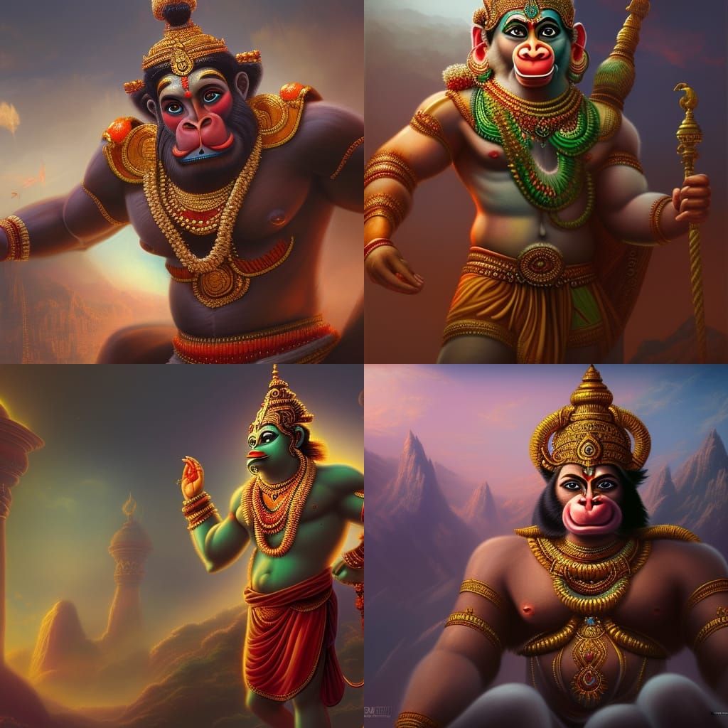 God Hanuman - AI Generated Artwork - NightCafe Creator