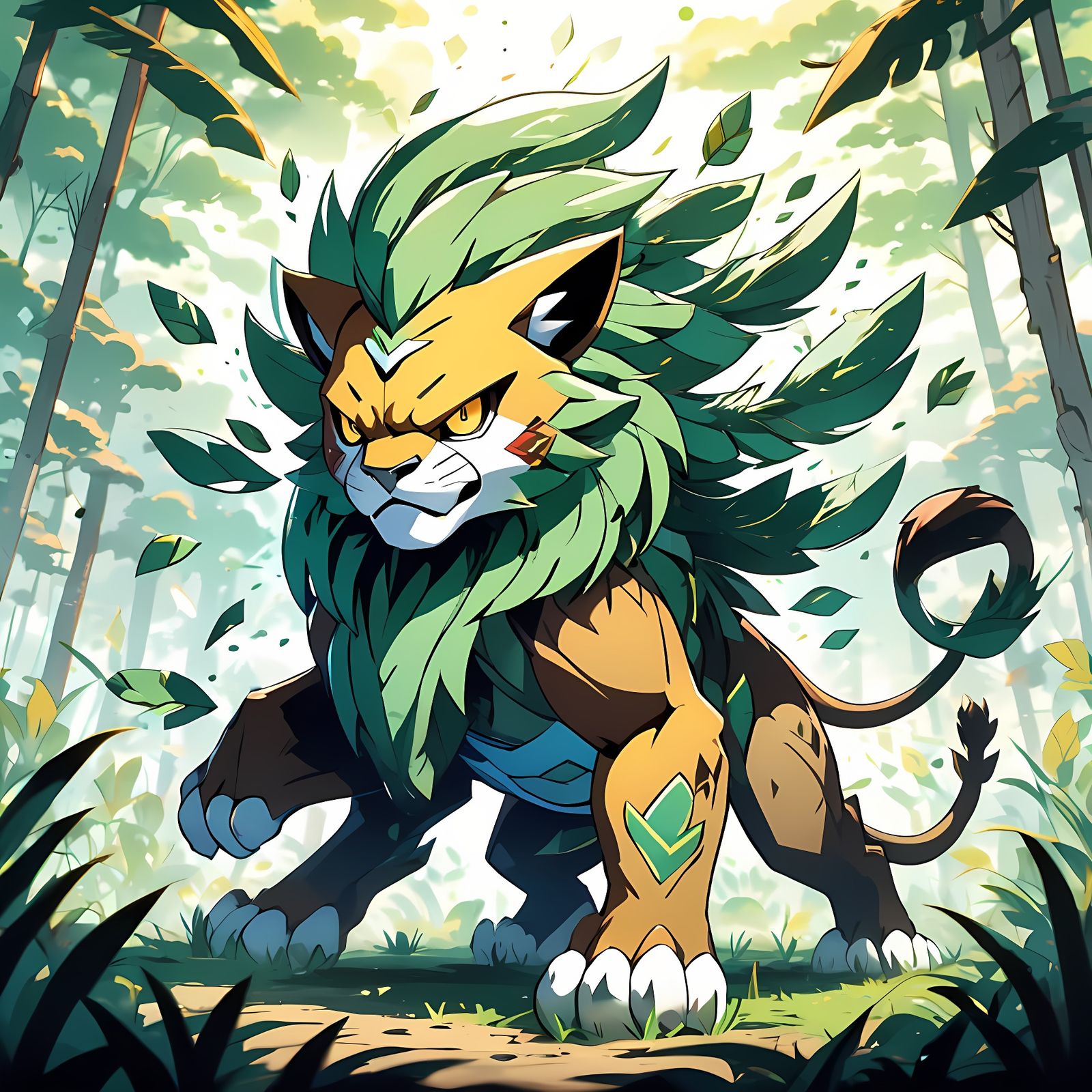 Fakemon: Ferarbor - Wild Grass Lion Fakemon Reveals Dominant...