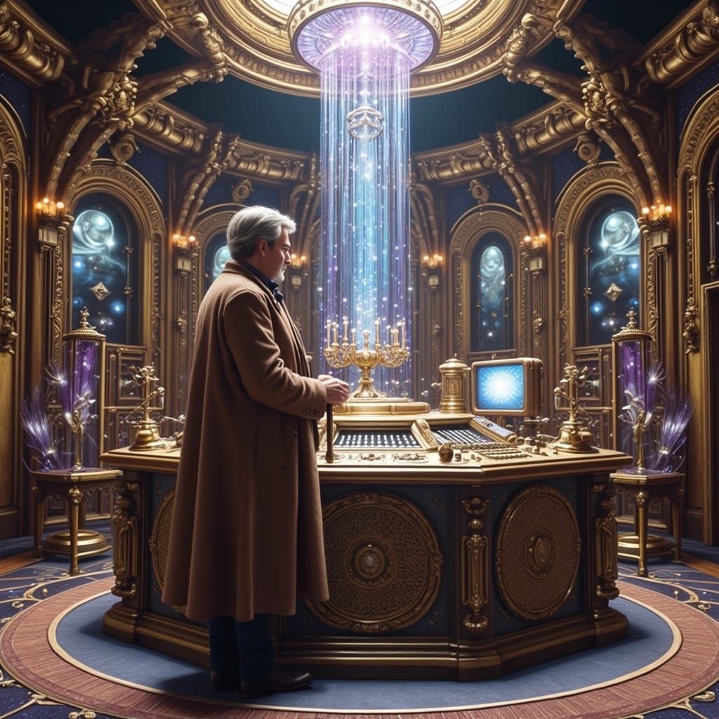 Steve standing in a Tardis Console Room