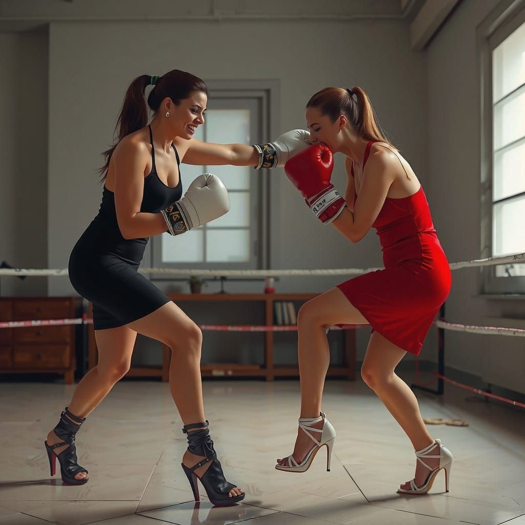 Women in fight - Female Boxers Clash in High-Stakes Fight Sc...