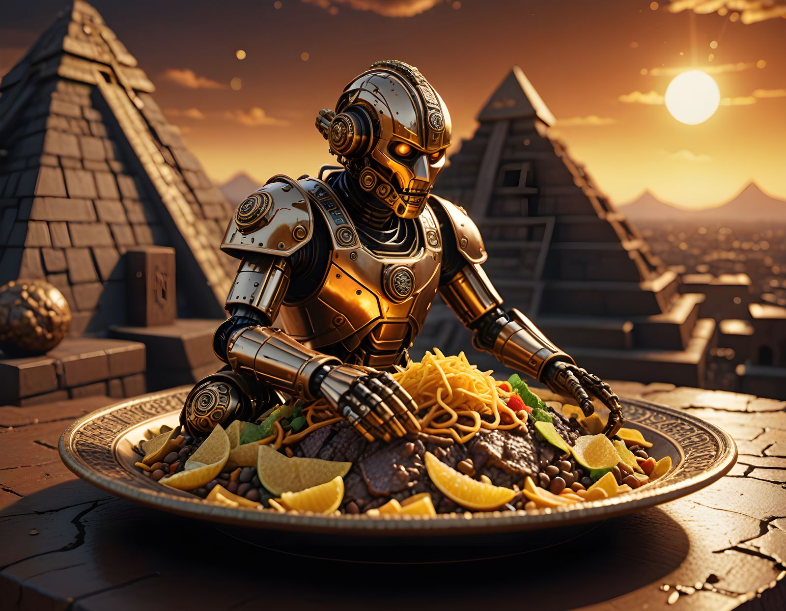 Steampunk Copper Robot in Hyperrealistic Detail - AI Art