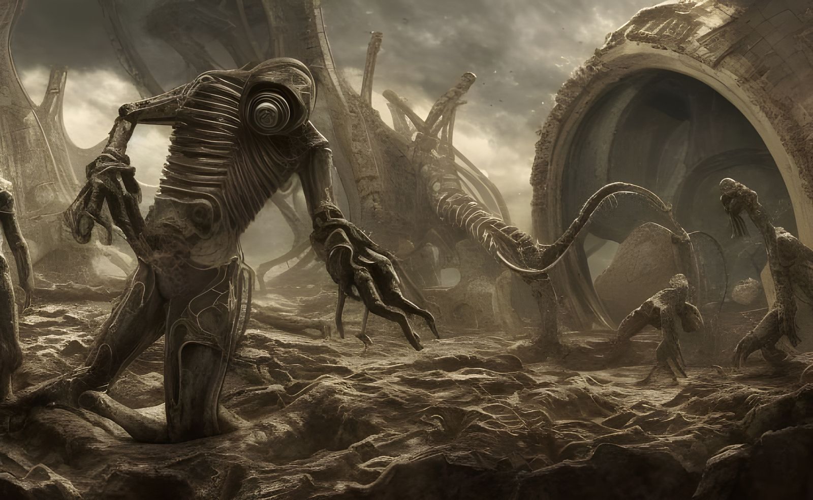 Alien Ancient Technology Ruins - AI Generated Artwork - NightCafe Creator