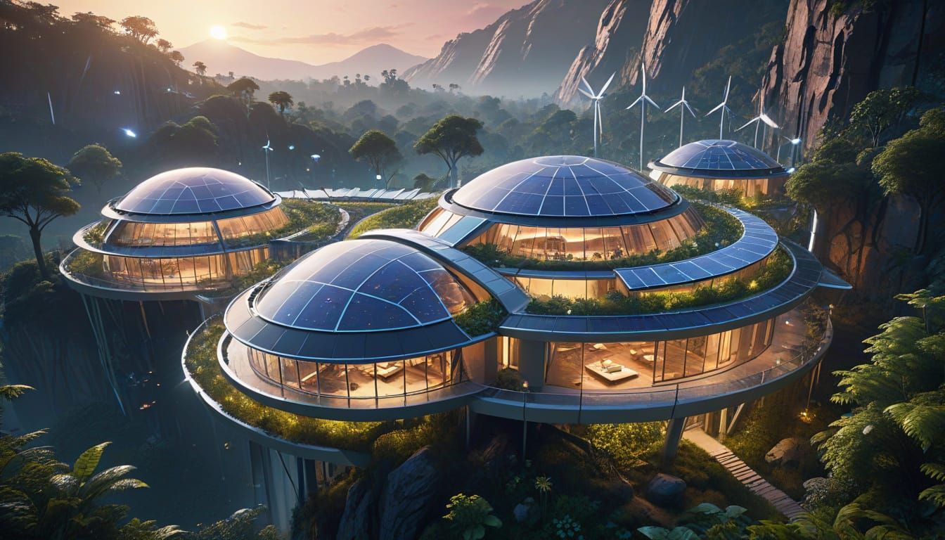 Solarpunk Colony. - Solarpunk Eco-Utopia in a Distant Solar ...