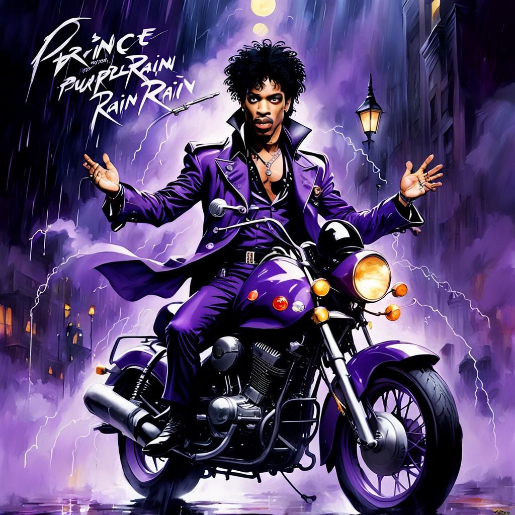 Prince purple rain singing purple rain - AI Generated Artwork - NightCafe Creator