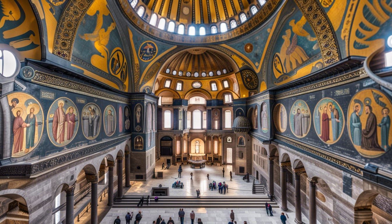 Divine Liturgy in Hagia Sophia - AI Generated Artwork - NightCafe Creator