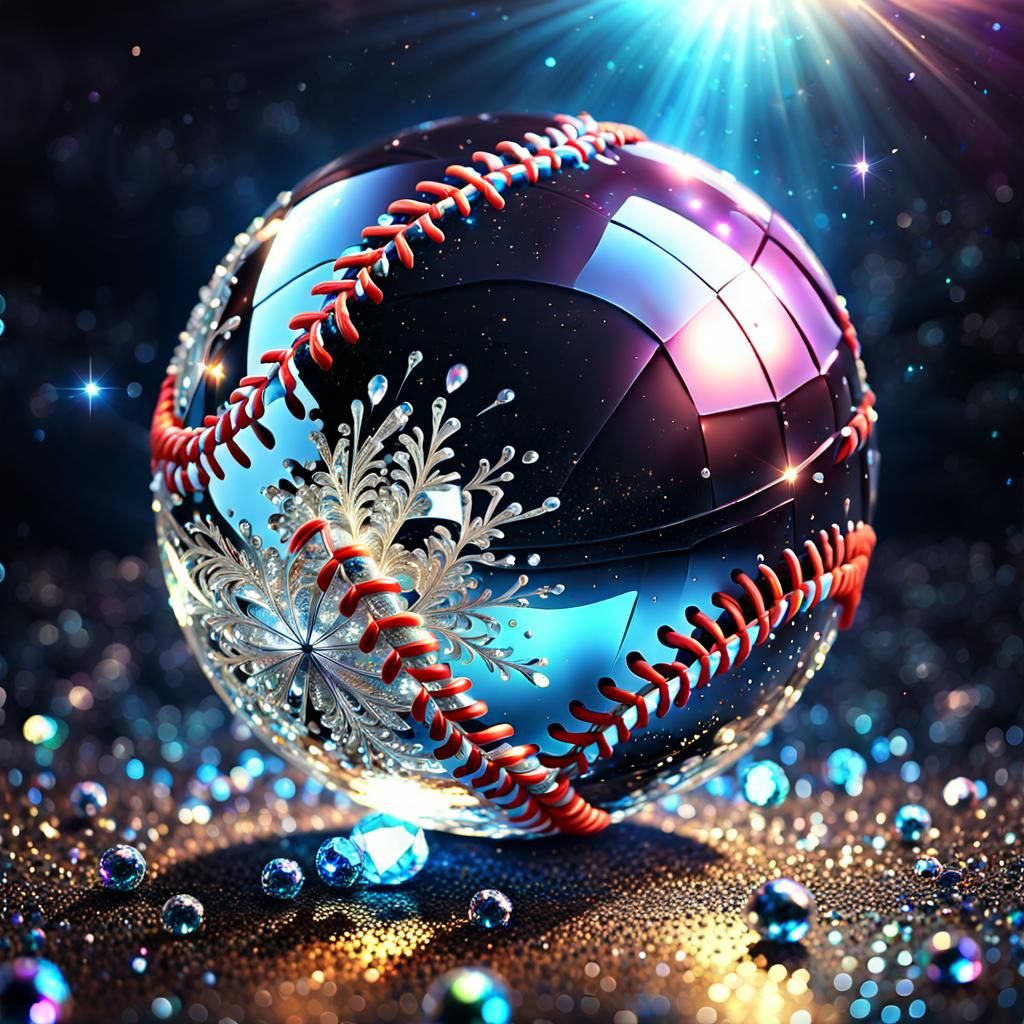 Crystal Baseball Ball - AI Generated Artwork - NightCafe Creator