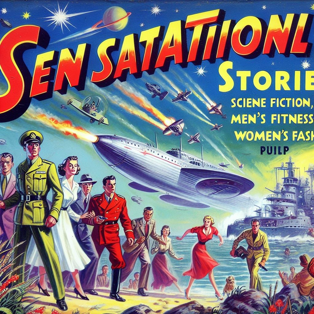 "Sensational Stories" magazine - AI Generated Artwork - NightCafe Creator