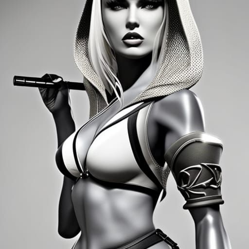 A female blonde assassin, - AI Generated Artwork - NightCafe Creator