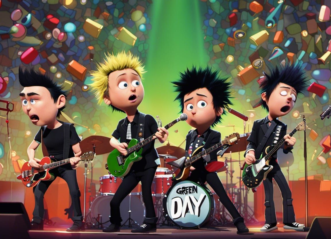 Green Day performing live, pixar movie still - AI Generated Artwork ...