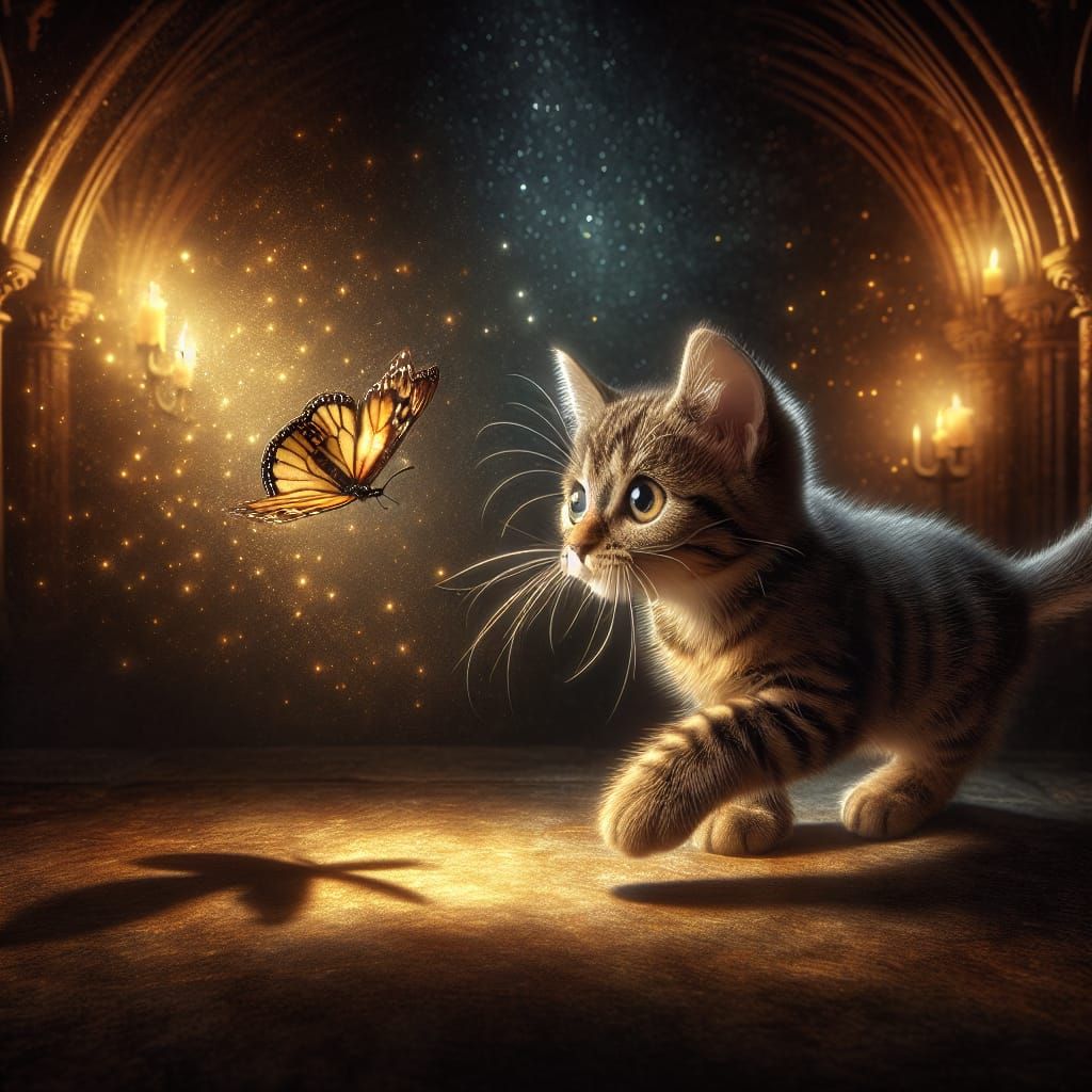 Flutterby kitten - AI Generated Artwork - NightCafe Creator