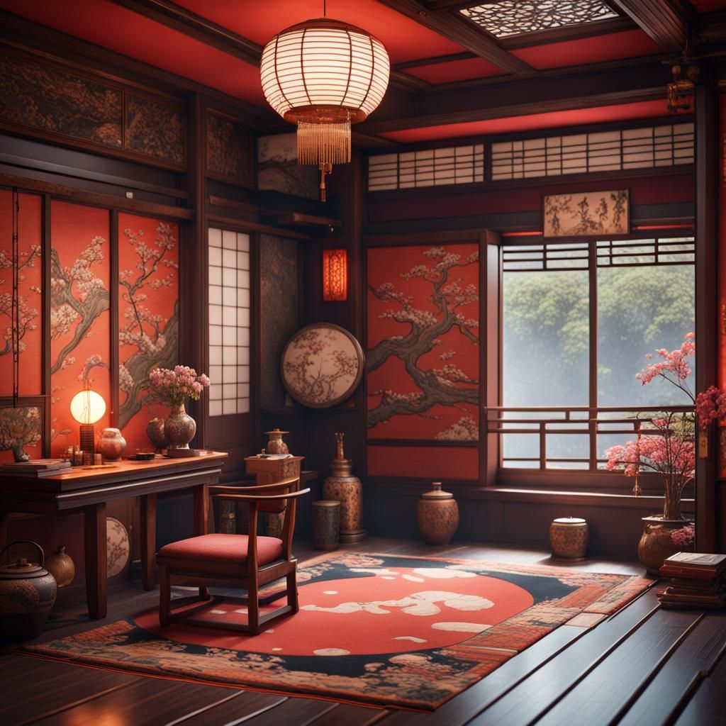 Japanese Maximalist Interior Design - AI Generated Artwork - NightCafe ...