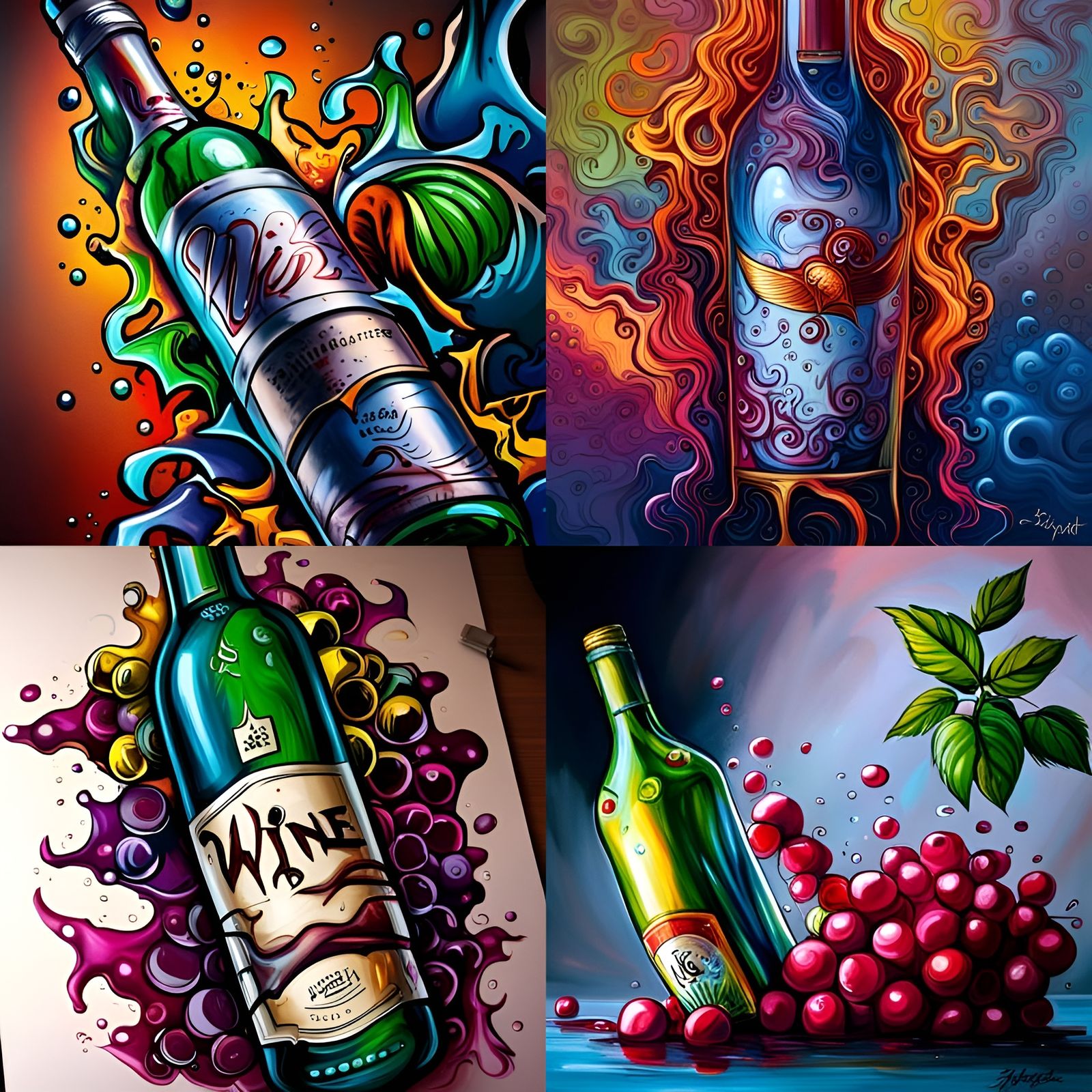 wine plant bottle - AI Generated Artwork - NightCafe Creator