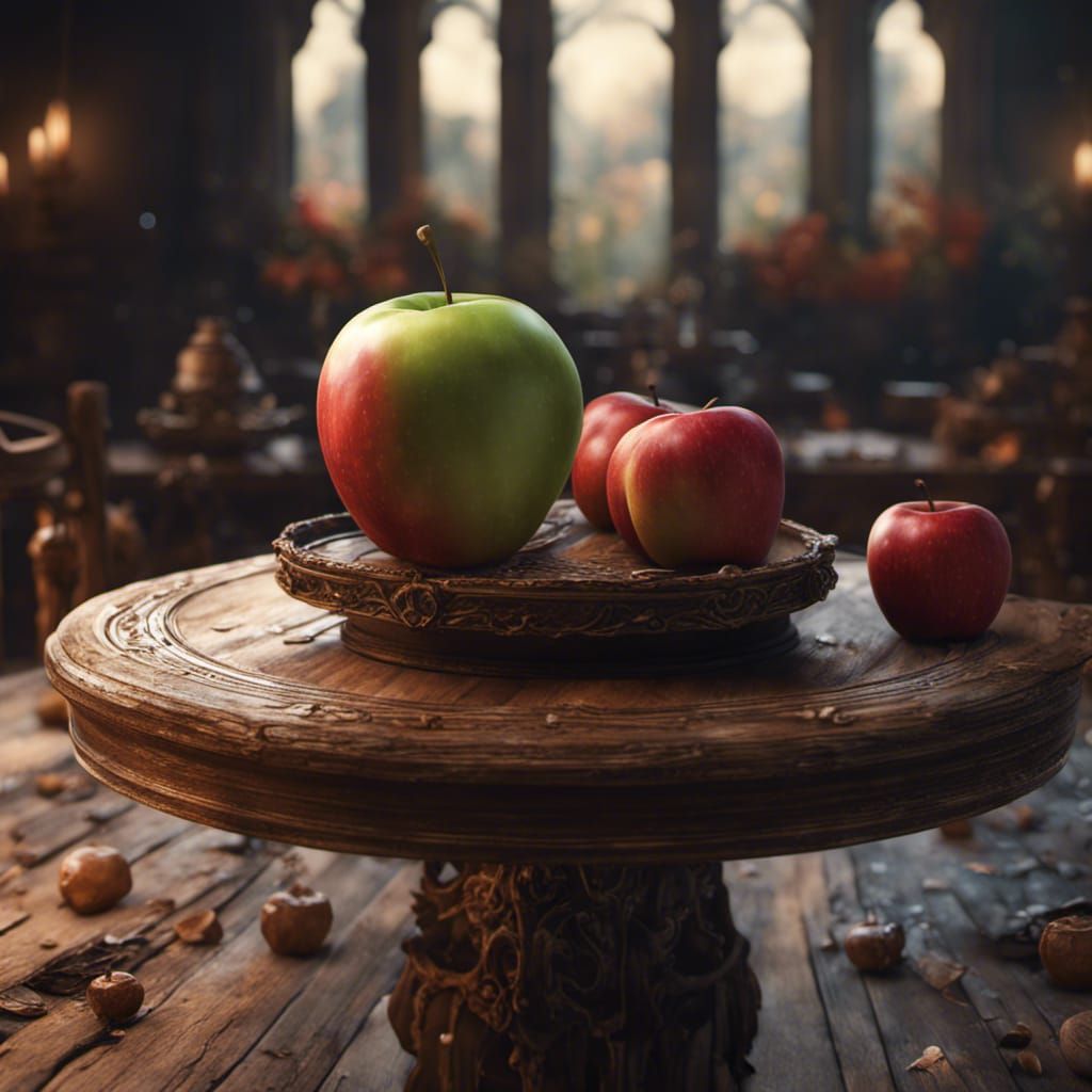 apple on the table - AI Generated Artwork - NightCafe Creator