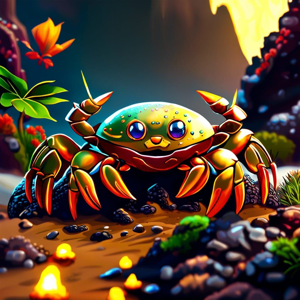 crab be strong and unique multi colorful cute in island they have fire ...