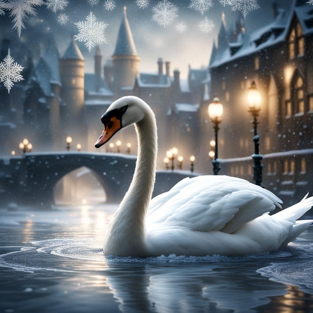 Winter Swan - AI Generated Artwork - NightCafe Creator